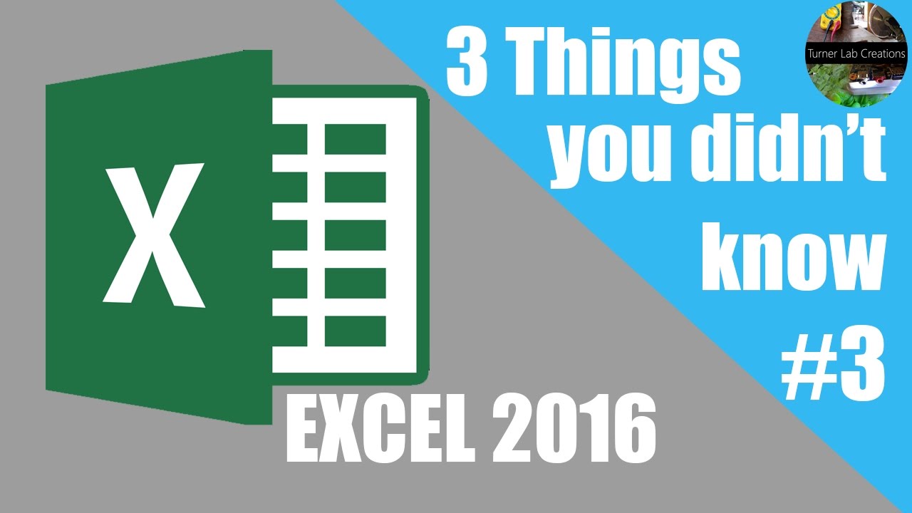 3 amazing things you didn't know about Excel 2016 #3 - YouTube