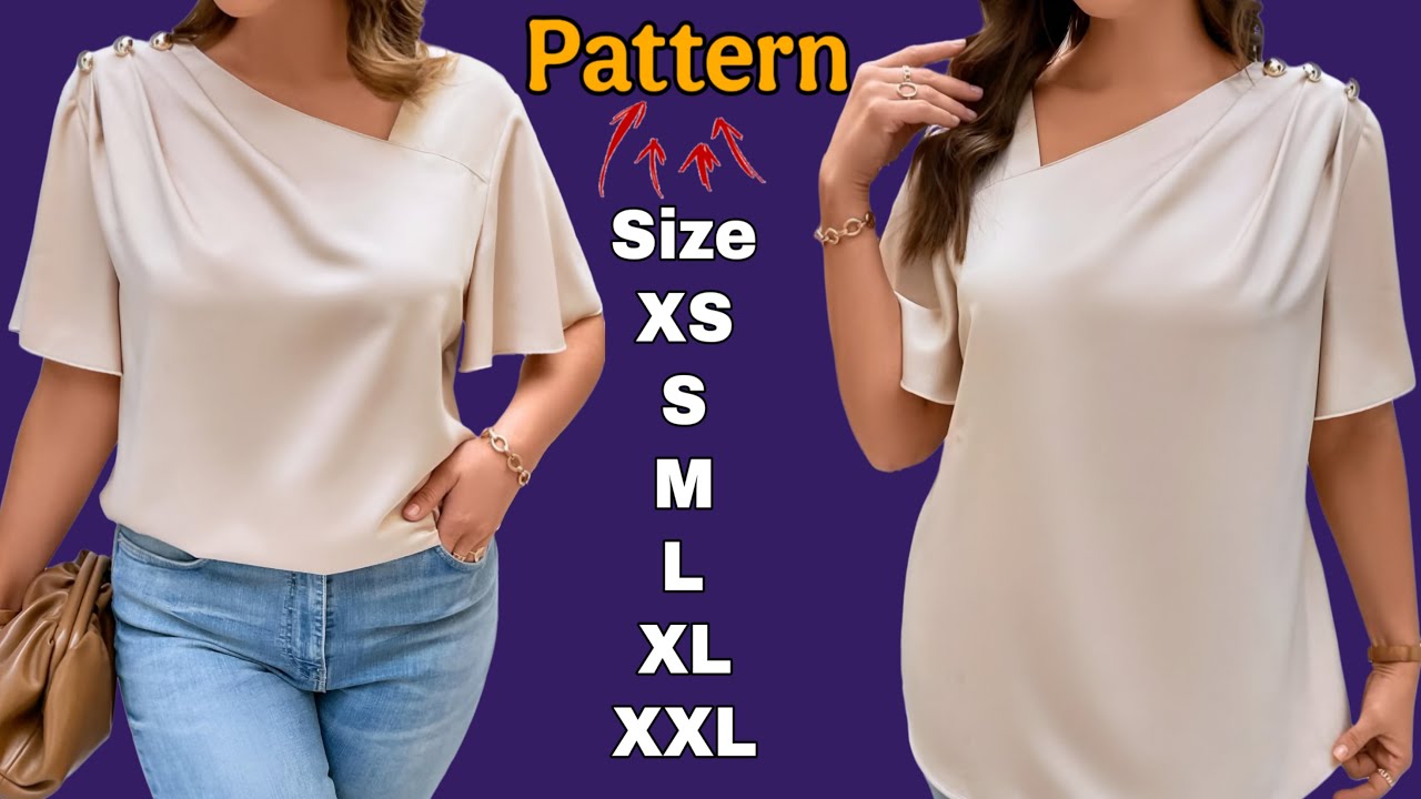 ️️ Very Easy Blouse Pattern Cutting and Sewing No-brainer! Available in ...