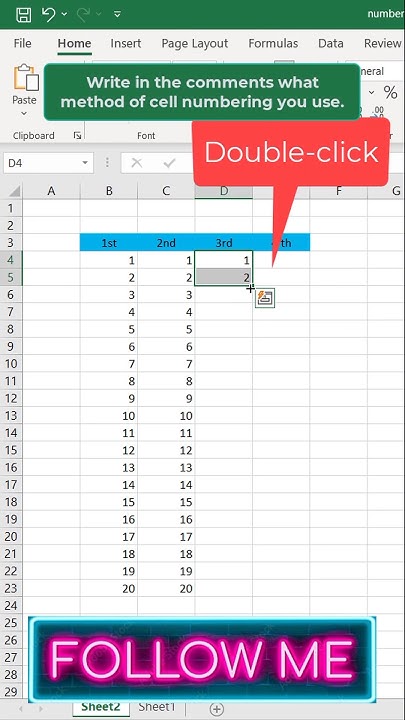 Numbering Rows in an Excel Table #excel #exceltutorial #exceltips - YouTube