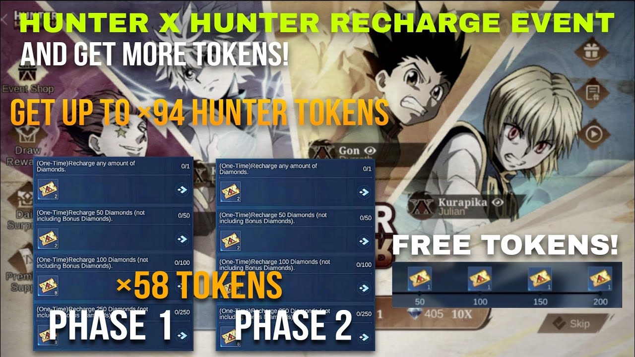 GET ×94 HUNTER TOKENS! MLBB HUNTER x HUNTER RECHARGE EVENT PHASE 1&2 ...