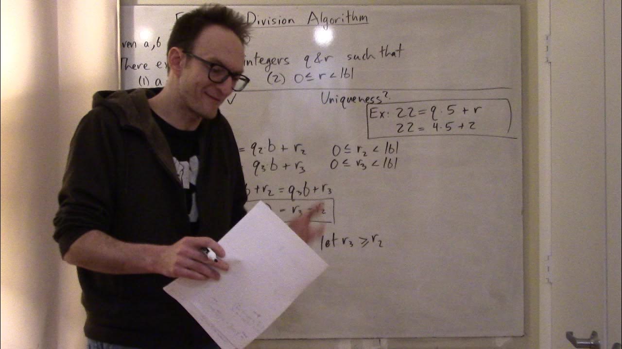 Discrete Math - Euclidean Division Algorithm (Uniqueness) - YouTube