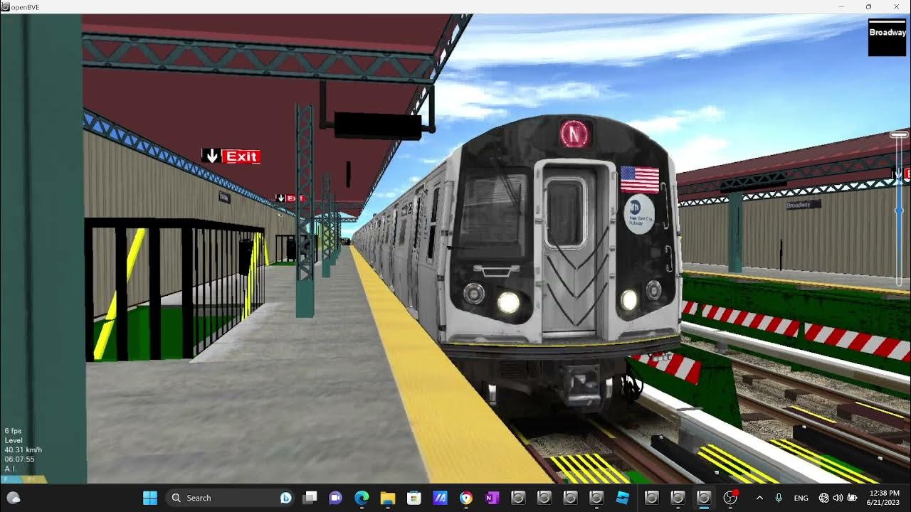 Openbve New 2020 R160A Alstom N Train Arriving & Departing at Broadway - YouTube