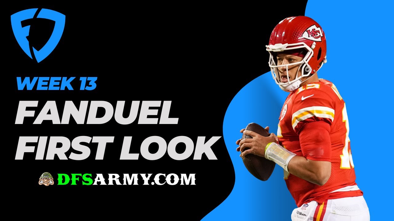 NFL Week 13 Fanduel DFS First Look Lineup - YouTube