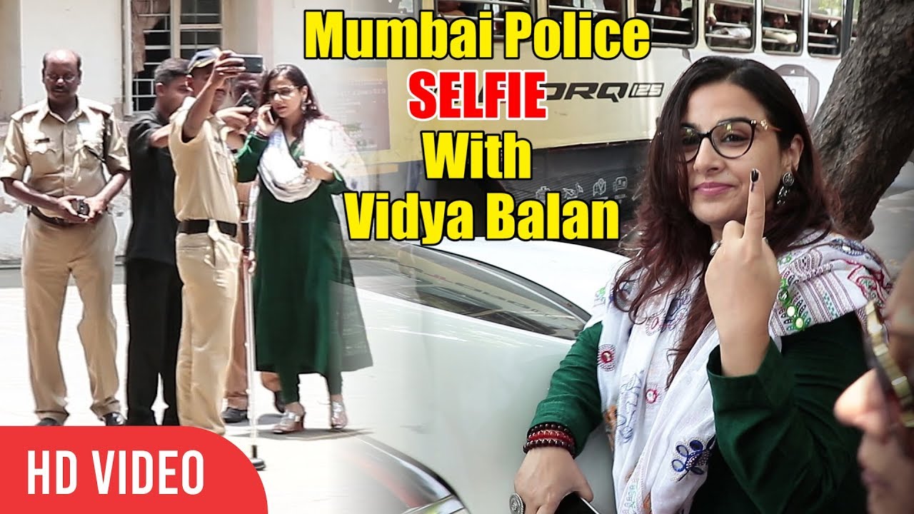 Mumbai Police SELFIE With Vidya Balan While Vidya Balan Casts Her Vote ...