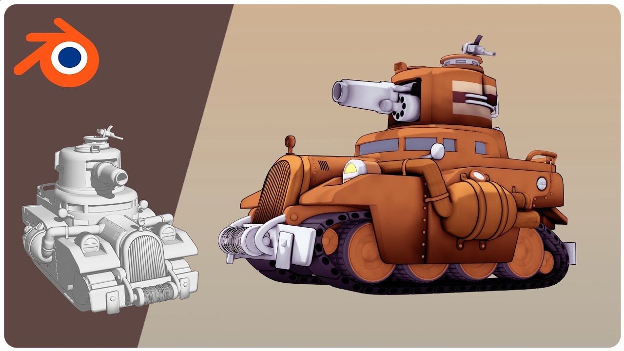 LET'S MODEL A STYLIZED TANK IN BLENDER 3D | intermediate level - YouTube