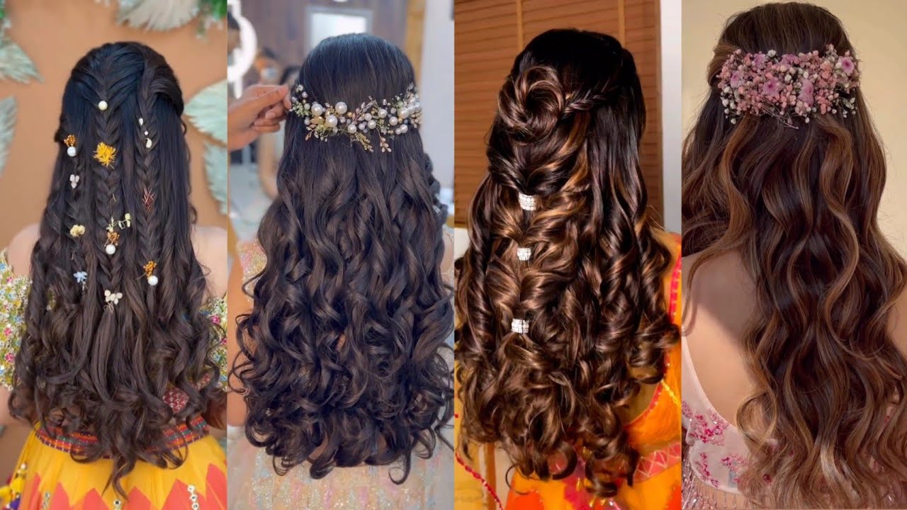 Top 15 beautiful hairstyle with open hair || Traditional hairstyles ...