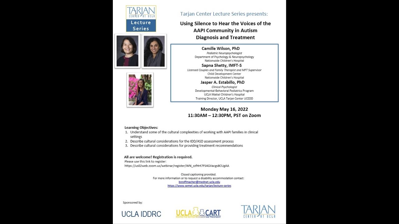 UCLA Tarjan Center Lecture Series, 2022-05-16, Camille Wilson, Sapna ...