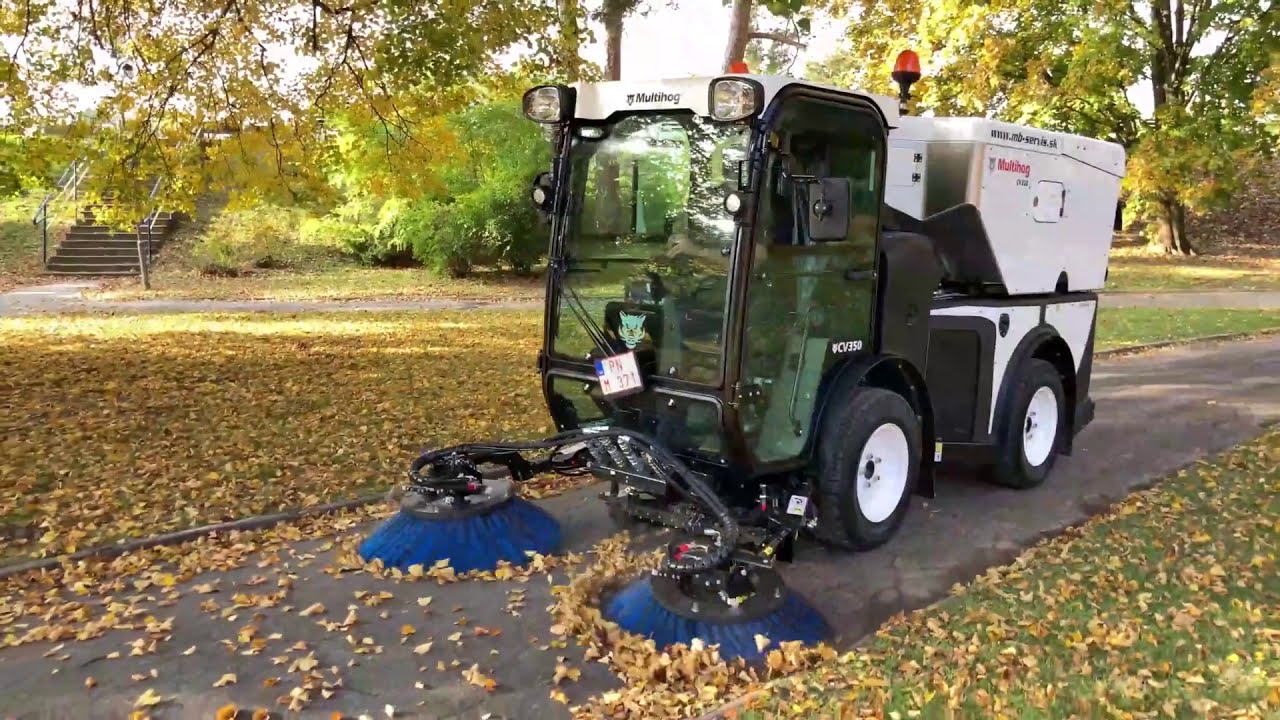 Leaf Collection - Multihog CV Sweeper - YouTube