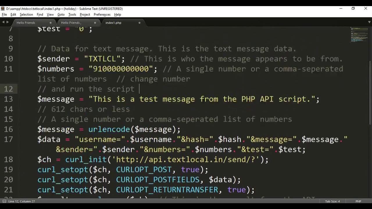 SMS API Gateway Integration in PHP | Integrate SMS | Textlocal - YouTube