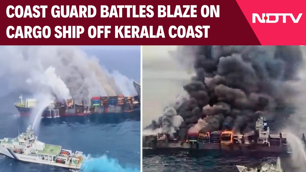Cargo Ship Fire | Cargo Ship Blaza: Operation Underway To Prevent Oil ...