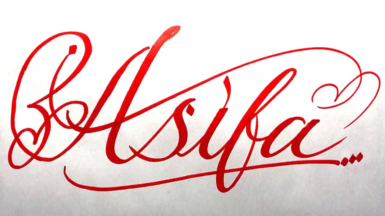 Asifa Name Signature Calligraphy Status | How to write with Cut Maker # ...