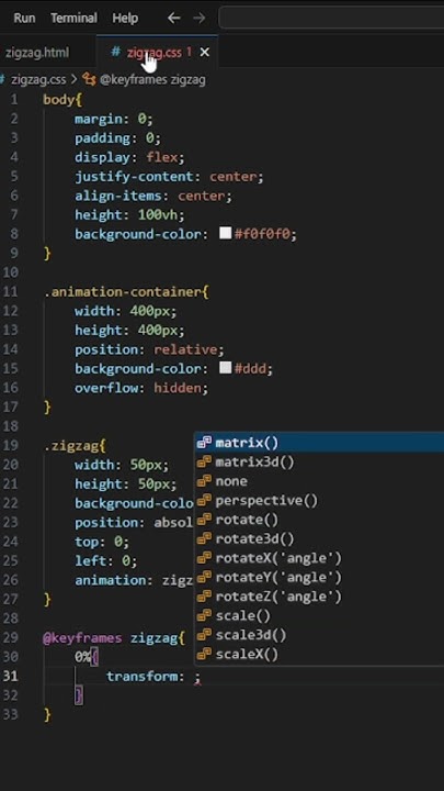 Create a zigzag moving block with HTML and CSS #html #css #webdesign #animation - YouTube