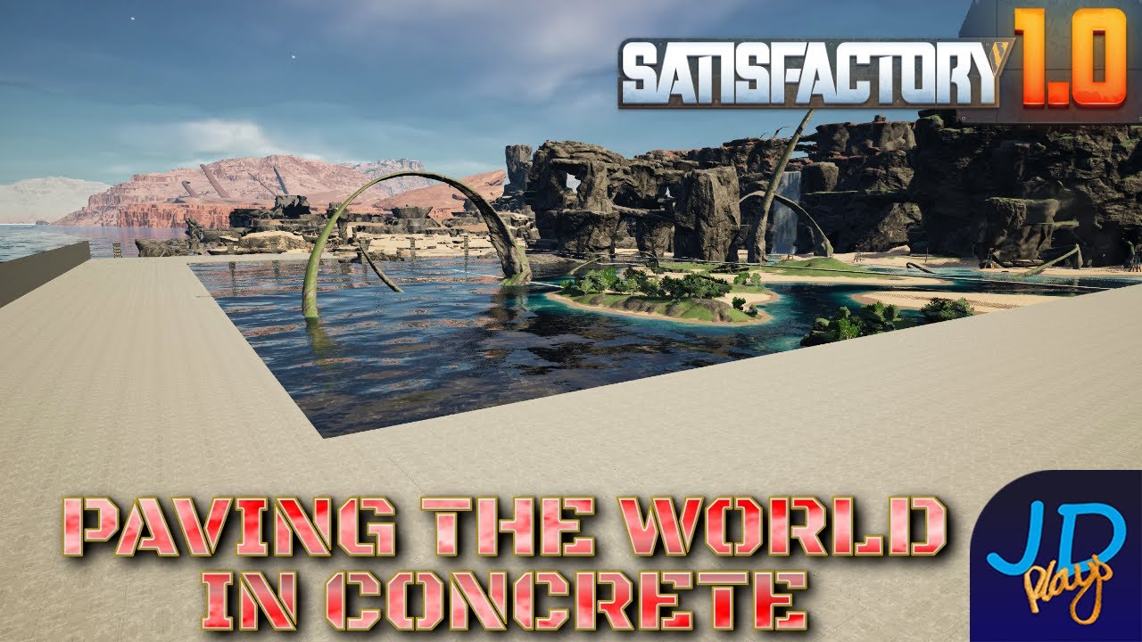 Paving the World in CONCRETE ⛏️ Satisfactory ⚒️ Ep6 Lets Play, Tutorial ...