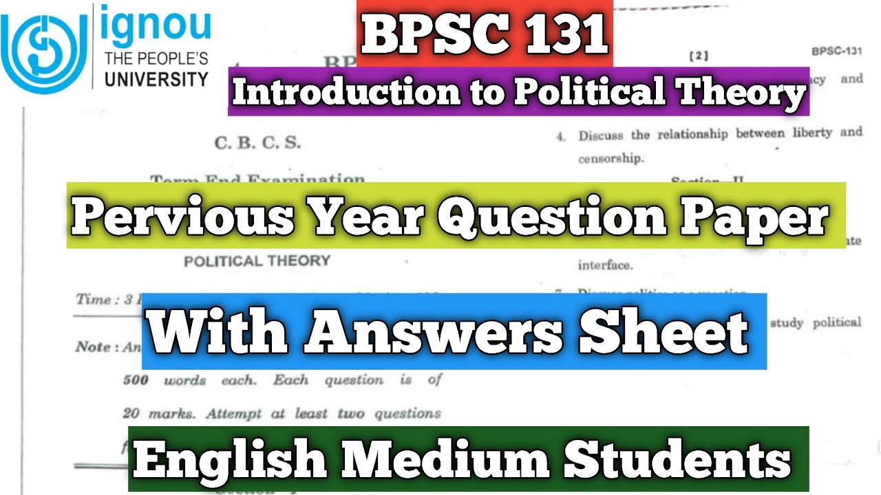 BPSC 131 Pervious Year Question Paper Important Question BPSC 131 ...