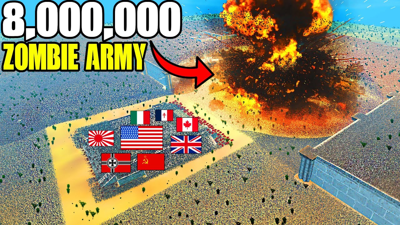 Can Every WW2 ARMY hold DEATH PIT vs 8,000,000 ZOMBIE INVASION?! - UEBS 2 - YouTube