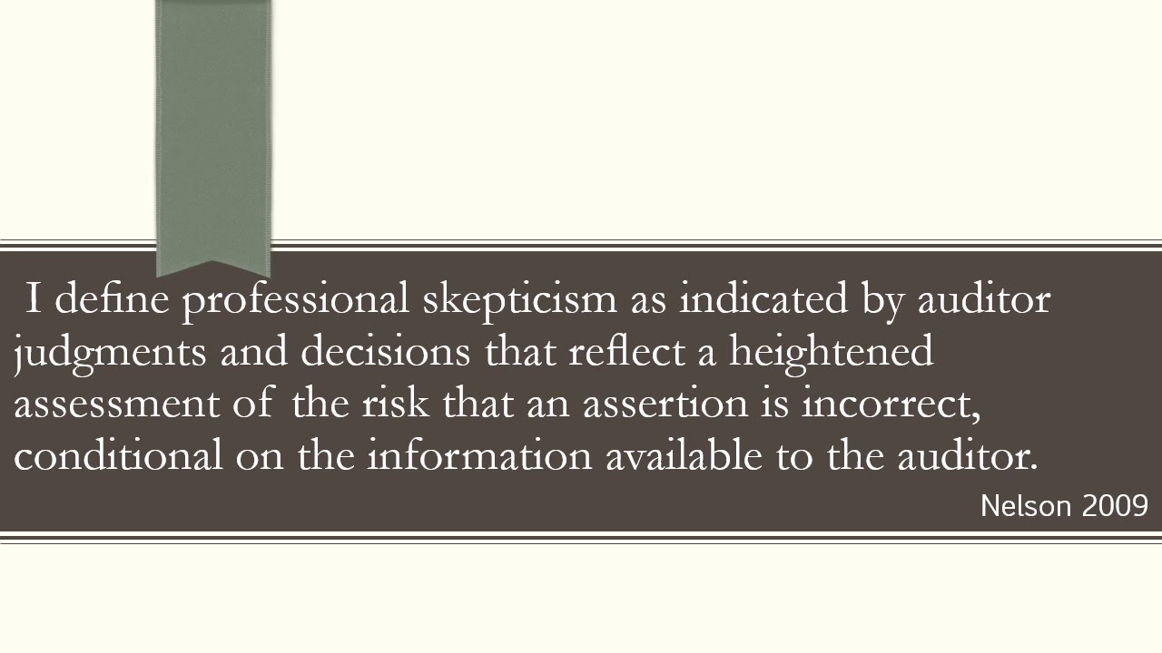 Professional Skepticism and Ethics - YouTube