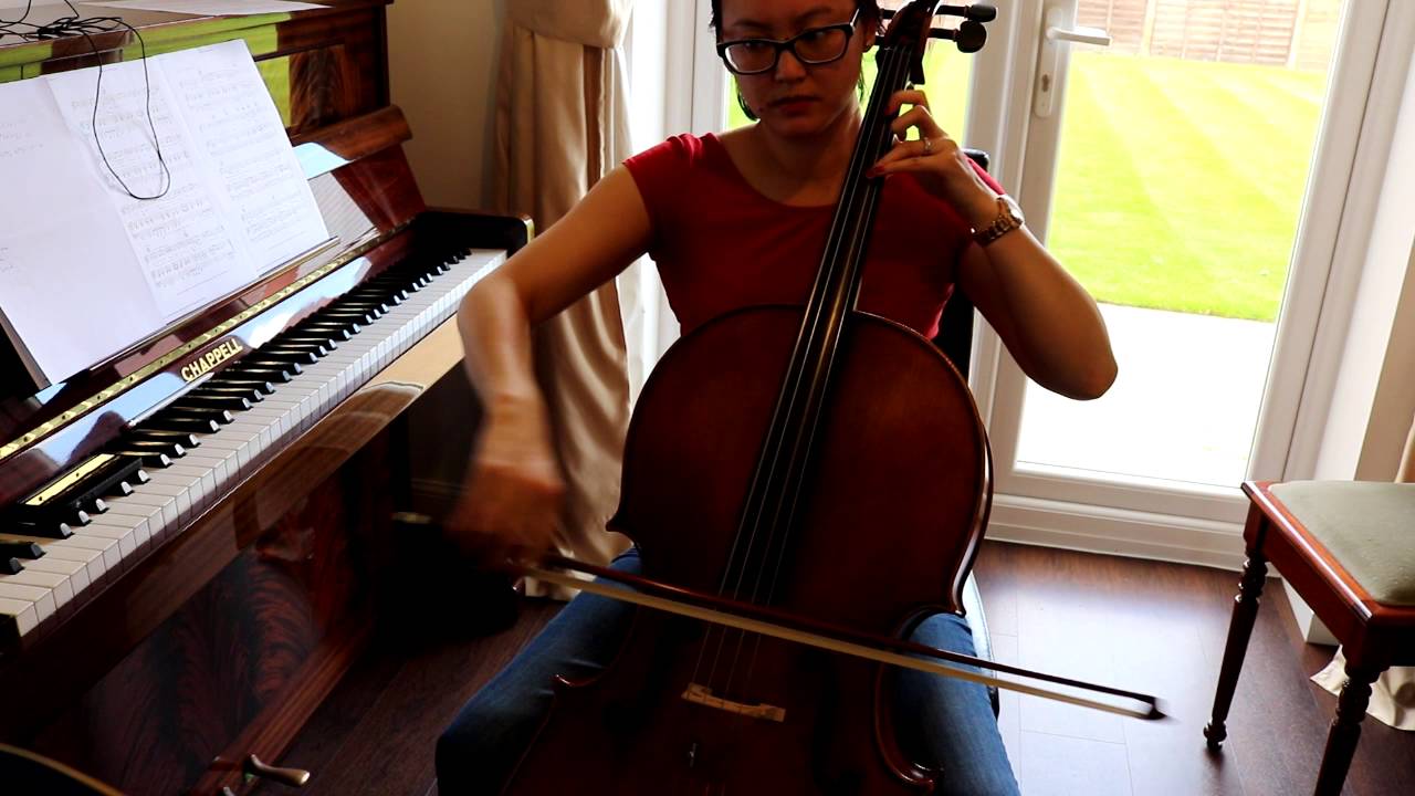 Bach Cello Prelude 1 excerpt - adult beginner cello 1 year on - YouTube
