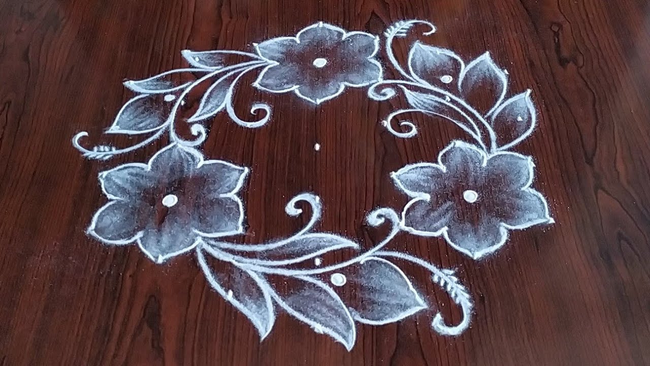 Simply easy Daily flower design (7×4) dot's... - YouTube