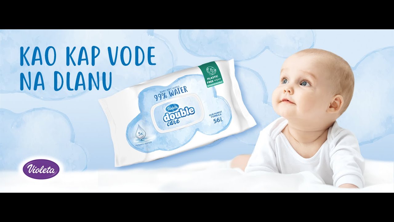 Violeta Baby Water Care Vlažne Maramice sa 99% vode - (HR) 22 sec - YouTube