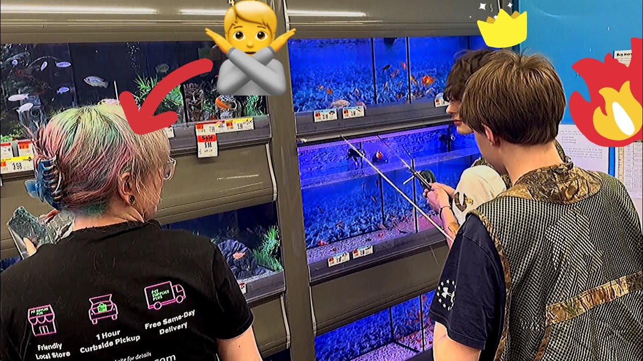 Fishing in a pet store PRANK (Part 1) - YouTube