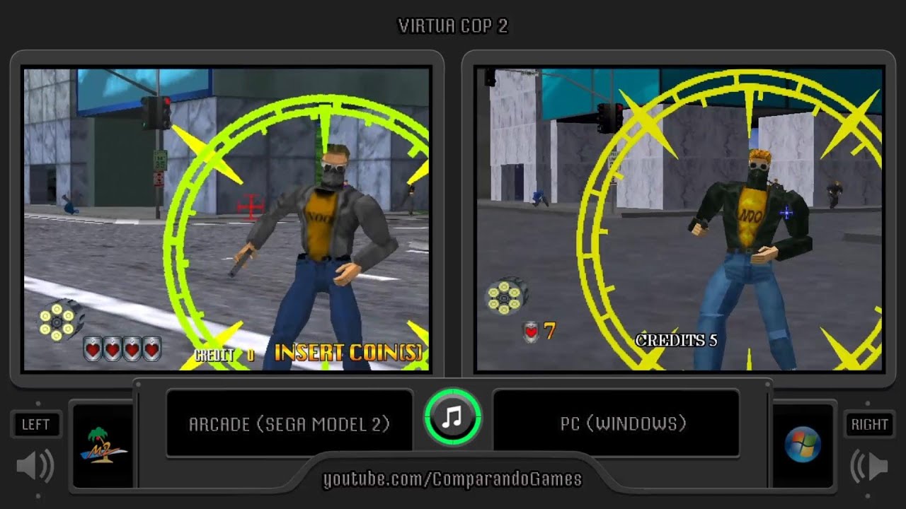 Dual Longplay [21] Virtua Cop 2 (Arcade vs Pc) Side by Side Comparison ...
