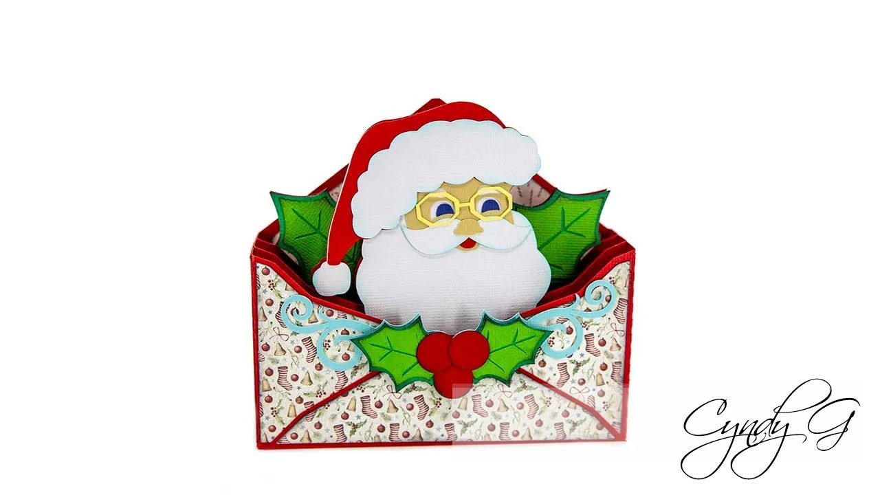 Santa Envelope Box Card SVG Assembly Tutorial - YouTube