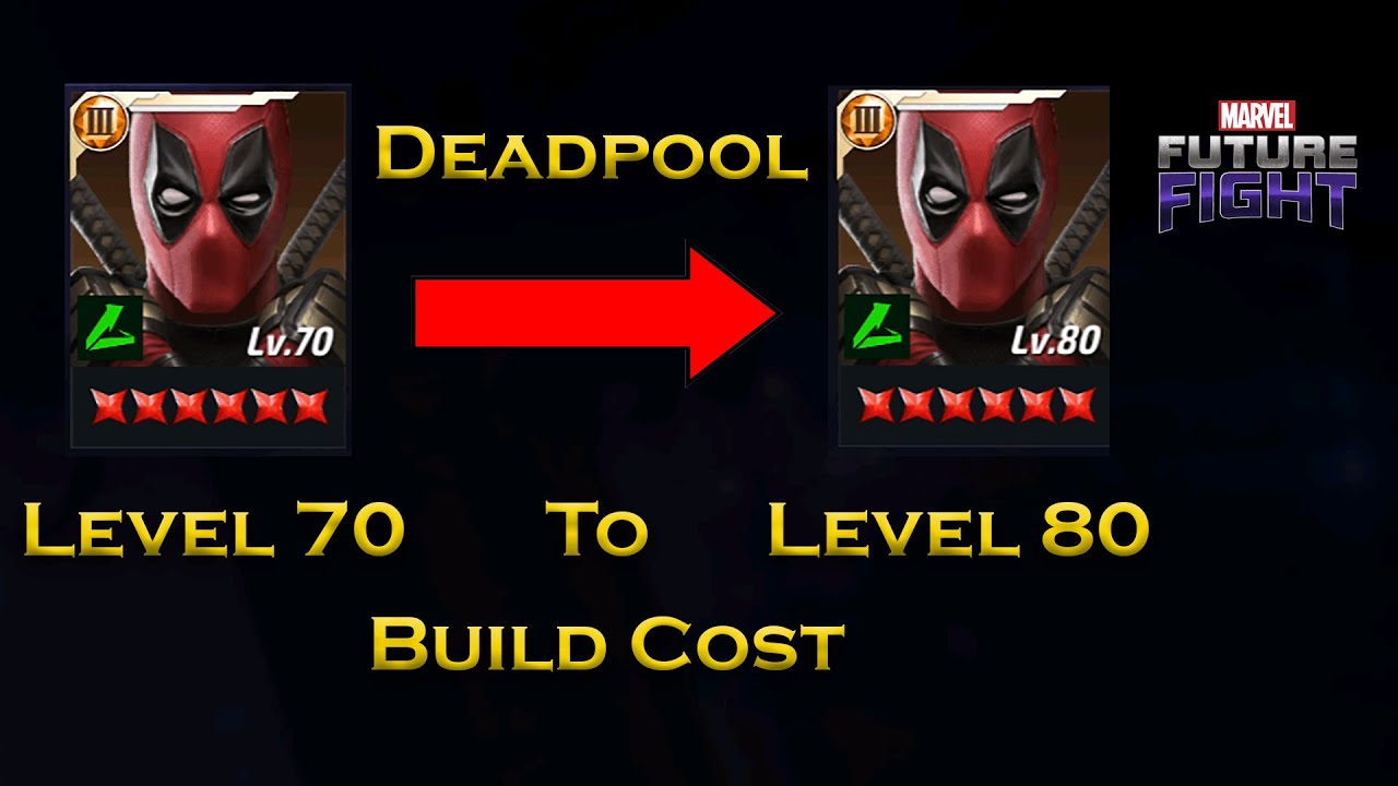 Deadpool Level 70 To Level 80 Build Cost Information - F 2 P - Marvel ...