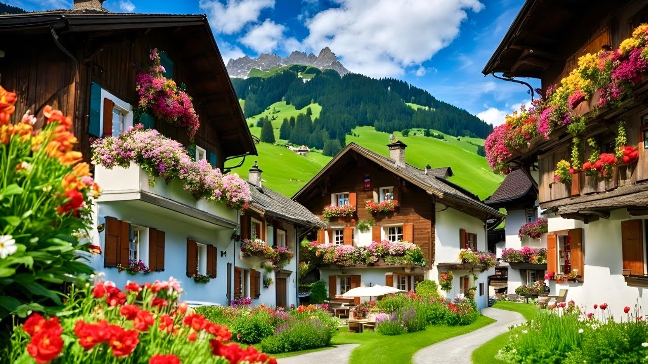 Stechelberg , Famous Village In Switzerland🇨🇭Swiss Countryside Walking ...