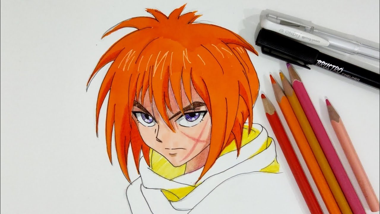 Drawing Kenshin Himura - Anime Drawing | Rurouni Kenshin - YouTube