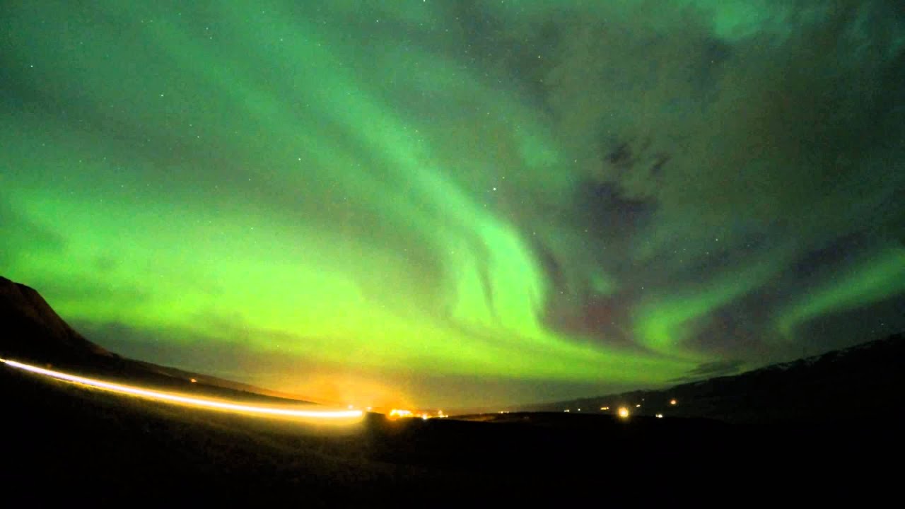 Huge northern light in Husavik, Iceland - YouTube