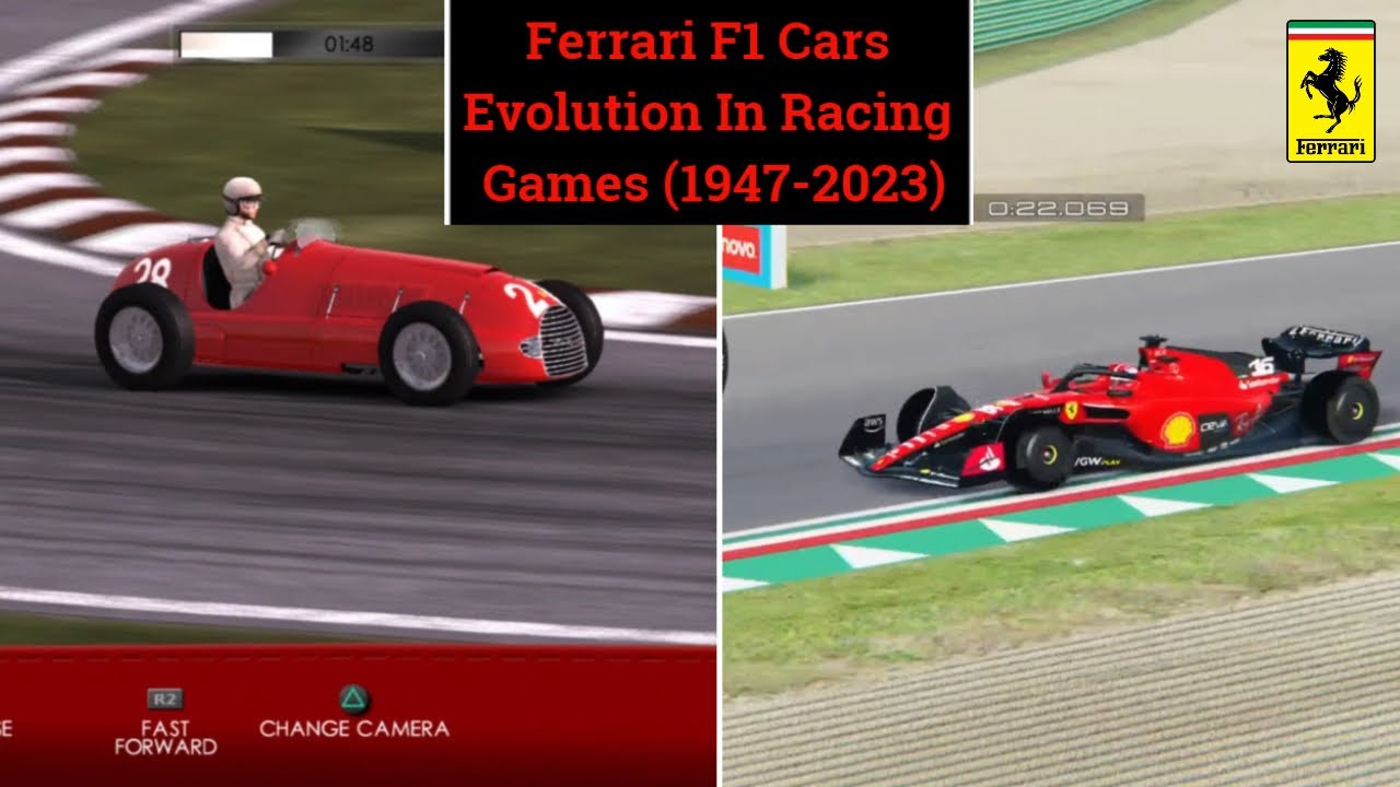 Ferrari F1 Cars Evolution In Racing Games (1947-2023) - YouTube
