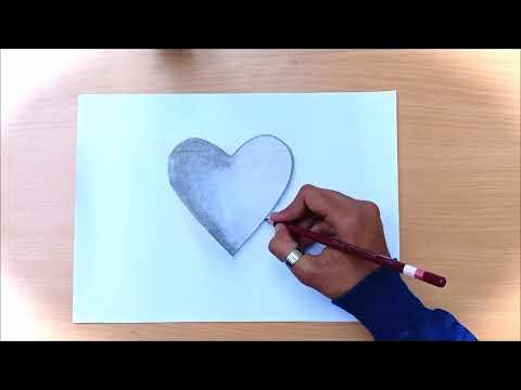 3D Water drop heart drawing| Easy pencil drawing - YouTube