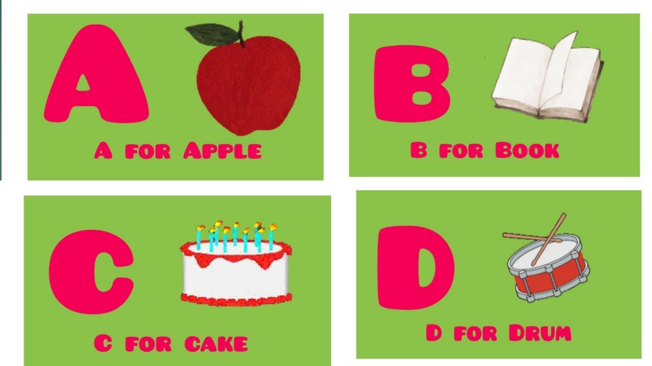A For Apple / B For Book / abcd alphabet song / ABC Song for Children ...