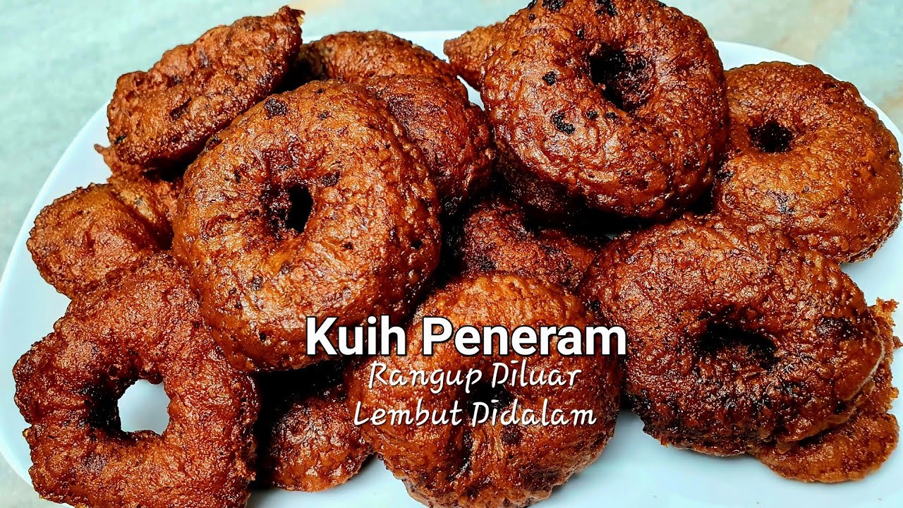 Resepi Kuih Peneram @ Denderam Lembut diluar Rangup didalam - YouTube