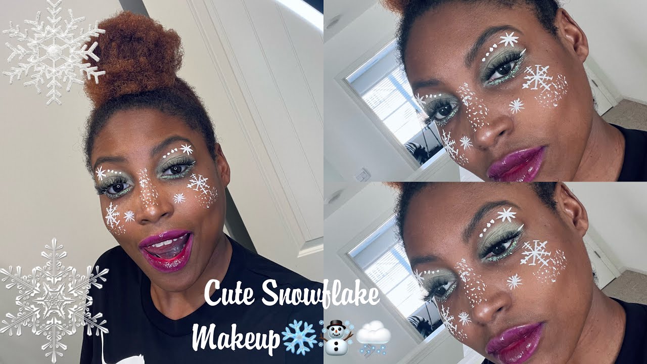 EASY SNOWFLAKE MAKEUP🌨️ ️☃️ Cute Girly Christmas Makeup. Day 11/12 Days ...