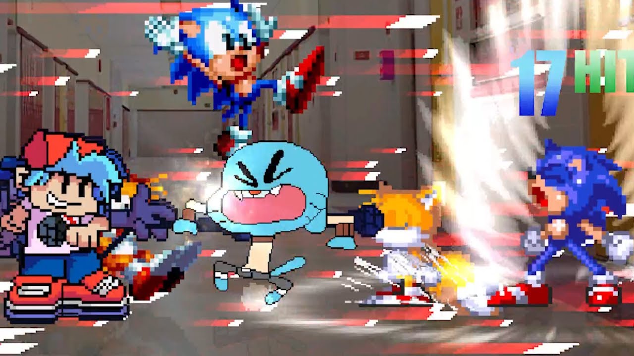TEAM GUMBALL KOF & SONIC MANIA VS TEAM FNF BOYFRIEND & SONIC TFTA ...