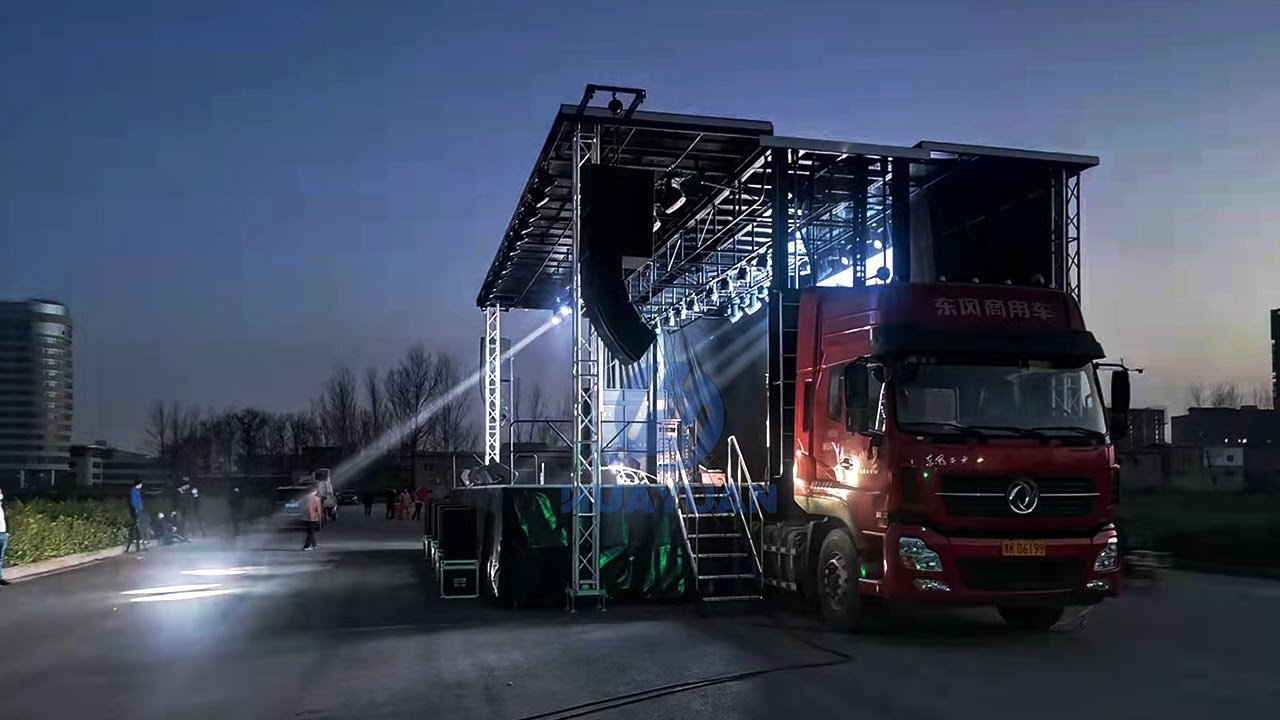 Hydraulic mobile stage semi-trailer HUAYUAN S455 for Church Crusade ...