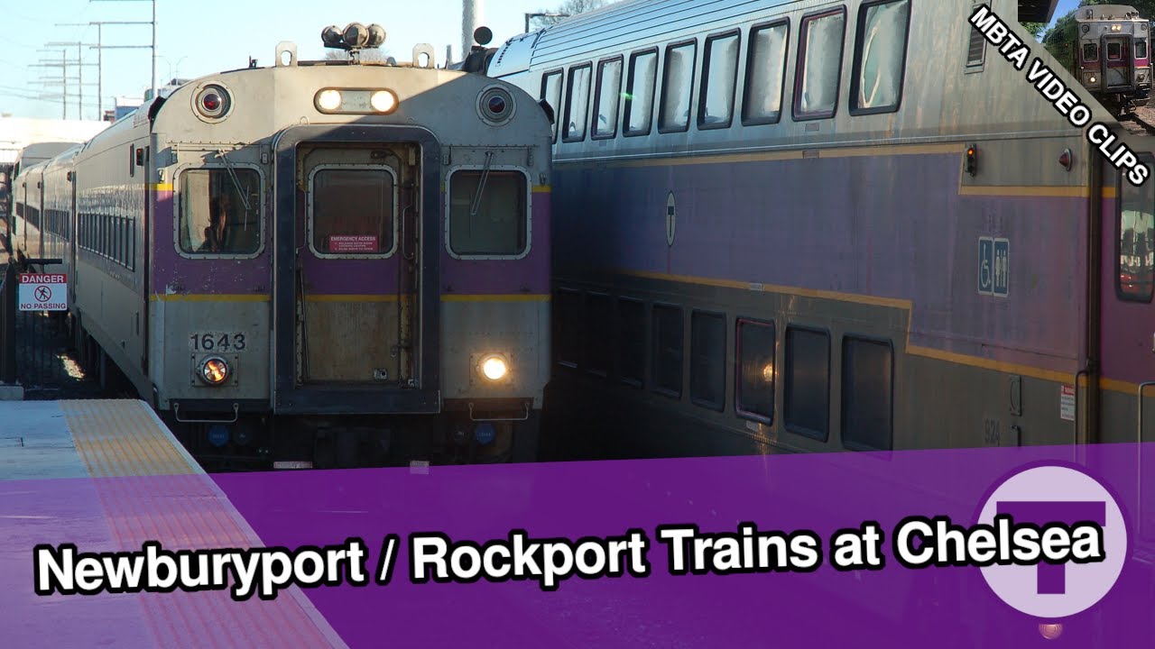 MBTA Newburyport/Rockport Line trains at Chelsea - YouTube