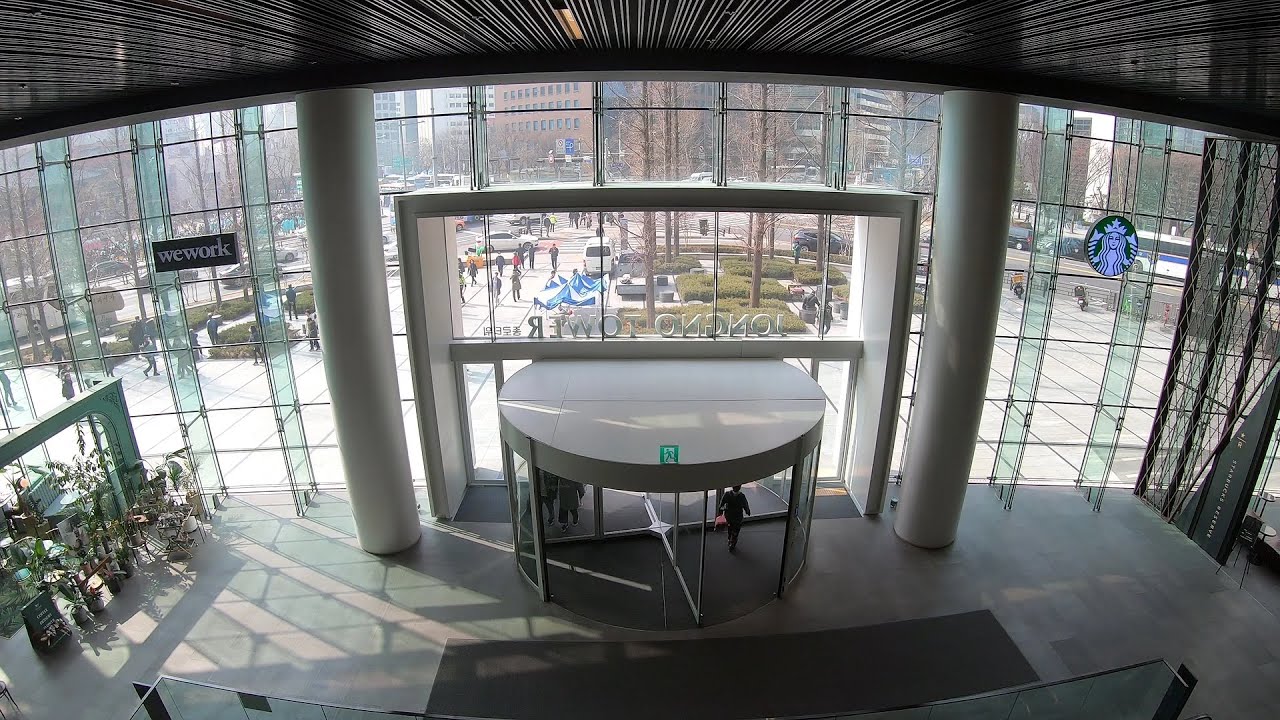 Free, 4K Timelapse of people entering and exiting building - YouTube