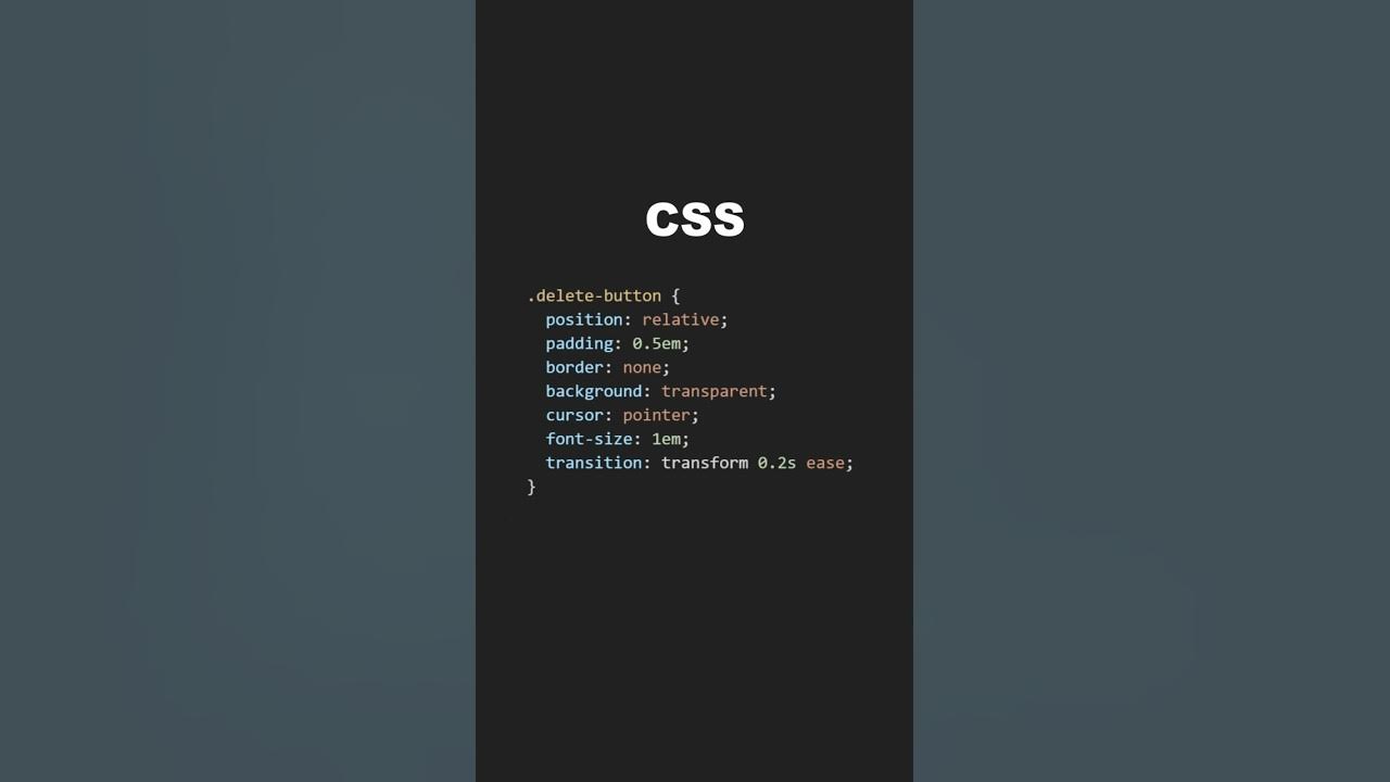 Кнопка удаления 🗑️ Html Web Coding Css Frontend программирование Programming Youtube