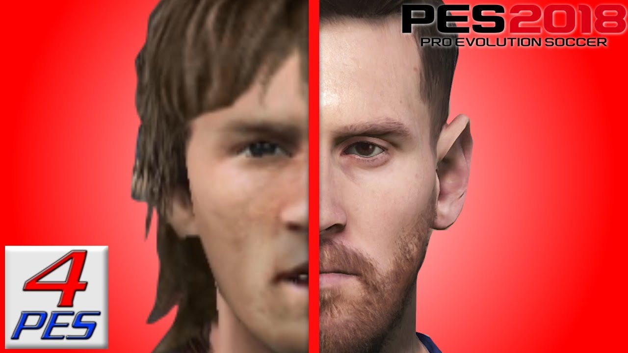 Messi Face Evolution from PES 4 to PES 2018 - YouTube