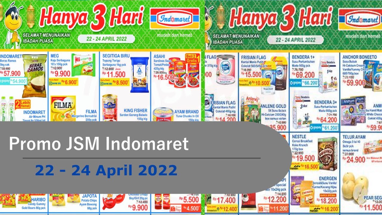 Promo JSM Indomaret 22 - 24 April 2022 | Promo JSM 3 Hari - YouTube