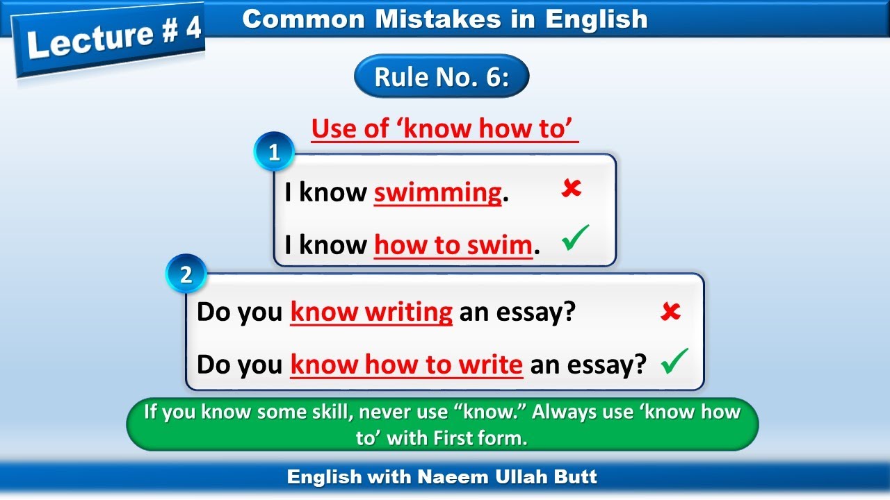 Common Mistakes in English - Lecture # 4 - YouTube