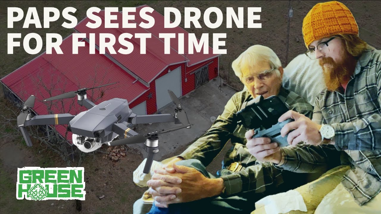 Paps Sees the Farm With a Drone for First Time - YouTube