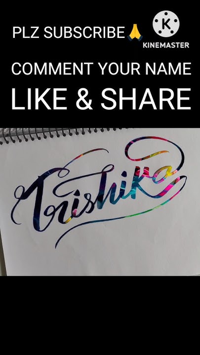 Trishika name beautiful calligraphy 🙏 #besthandwritingchannels #youtubeshort # ...