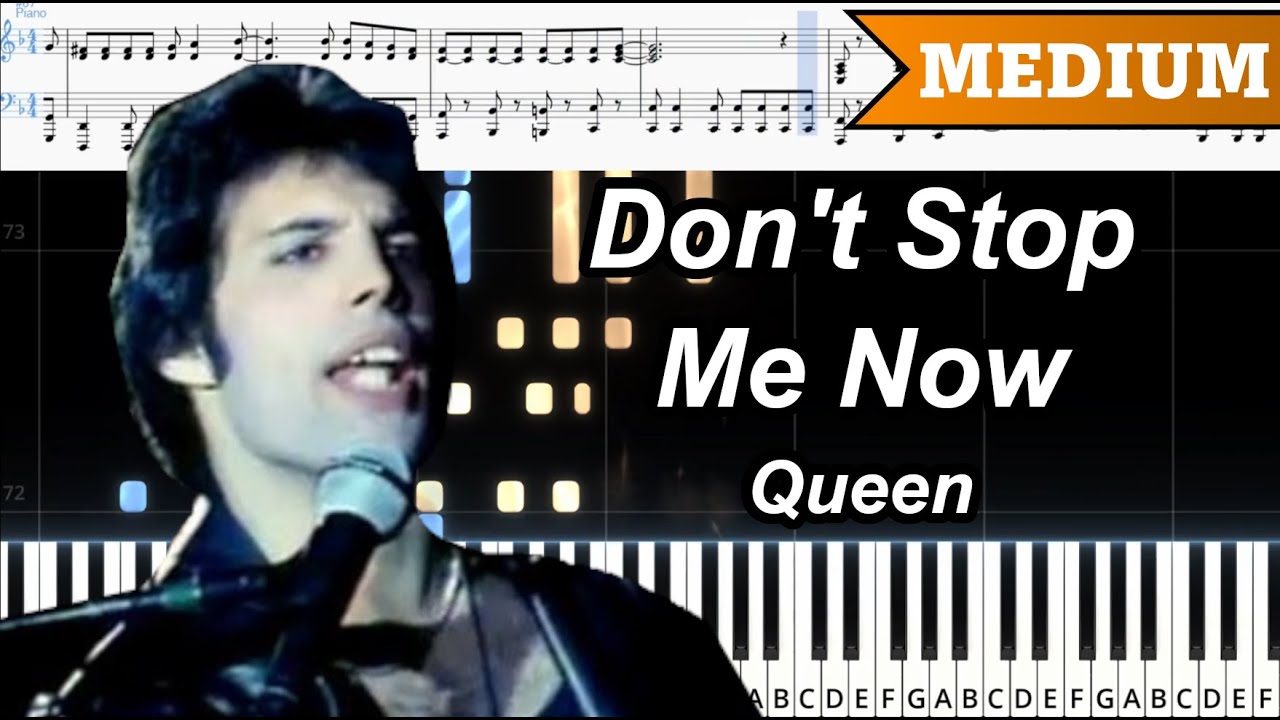 Don't Stop Me Now - Queen | MEDIUM PIANO TUTORIAL | SHEETS - YouTube