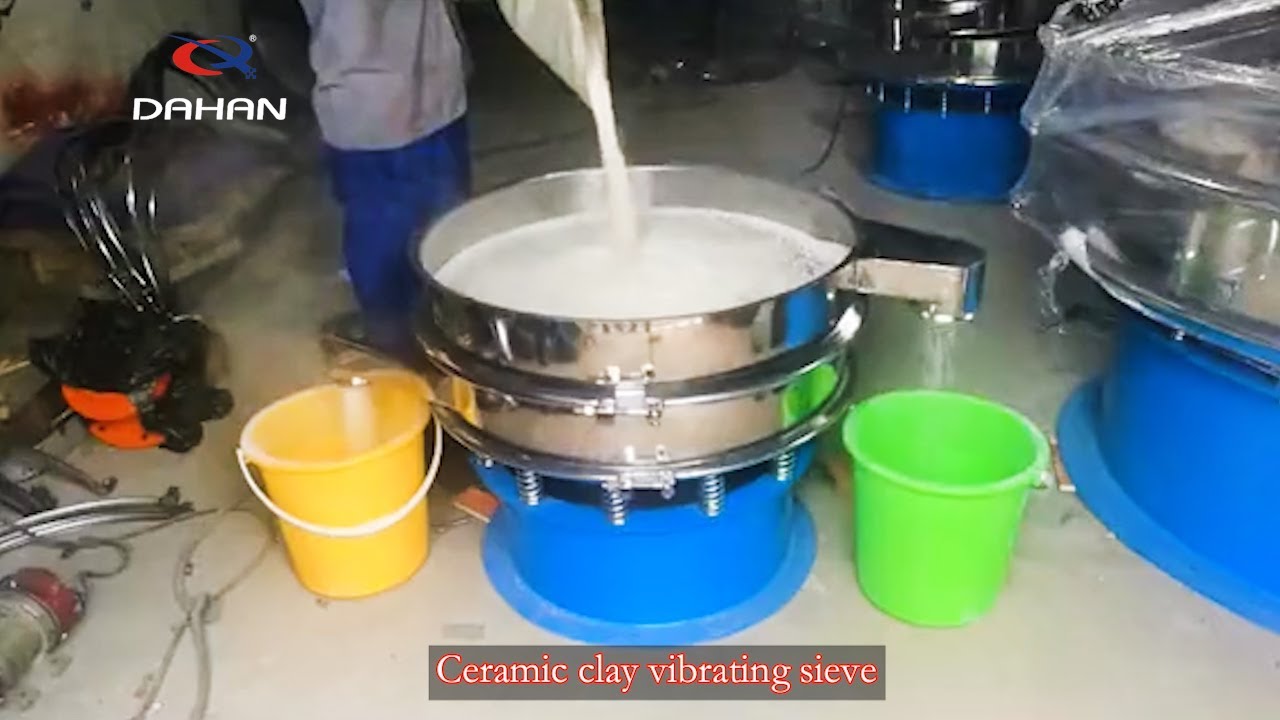 Ceramic clay vibrating sieve - YouTube