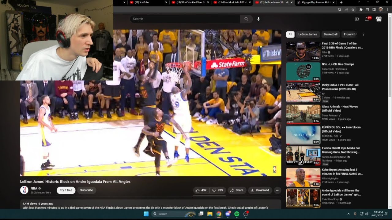 xQc reacts to Lebron James History Block on Andrew Iguodala - YouTube
