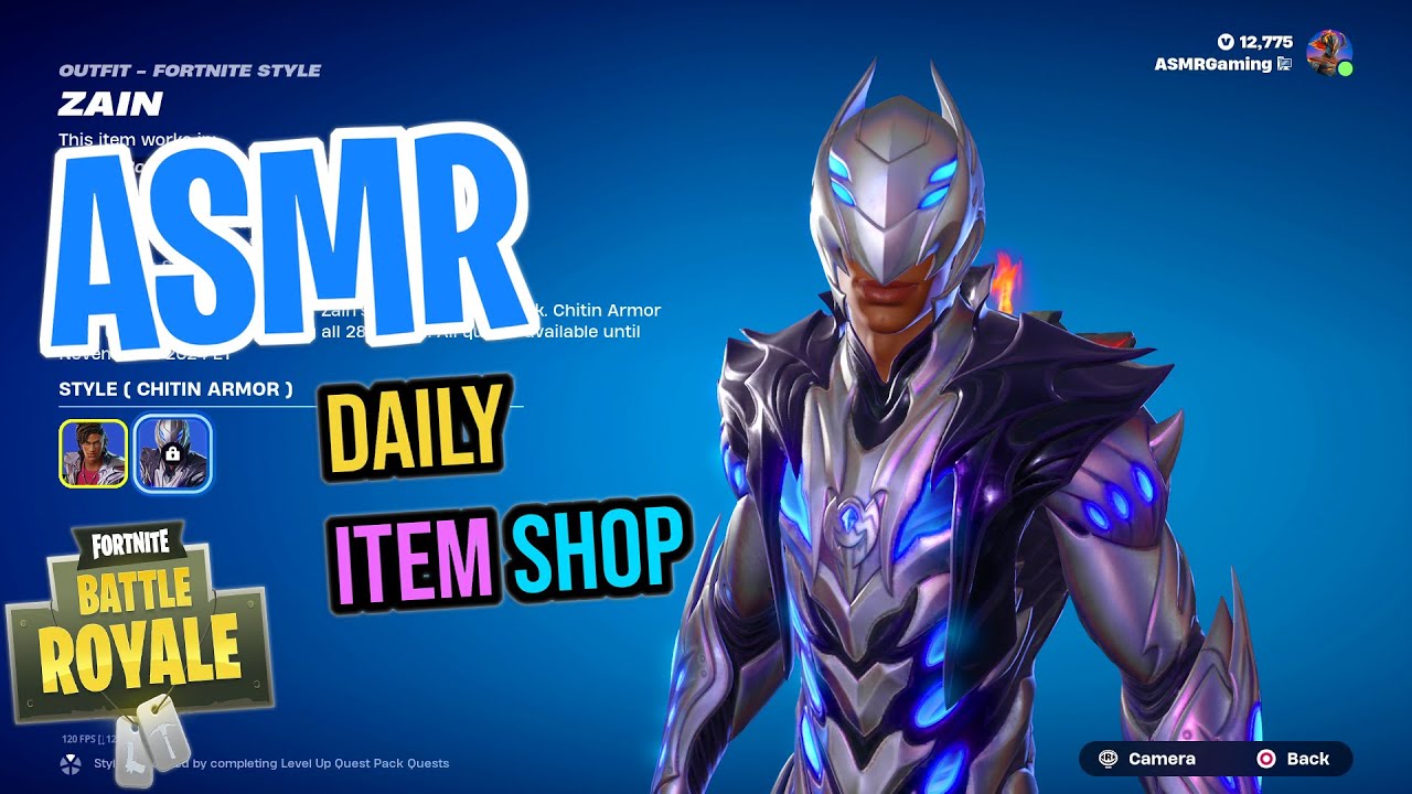 ASMR Fortnite NEW Zain Skin! Daily Item Shop 🎮🎧 Relaxing Whispering 😴💤 ...