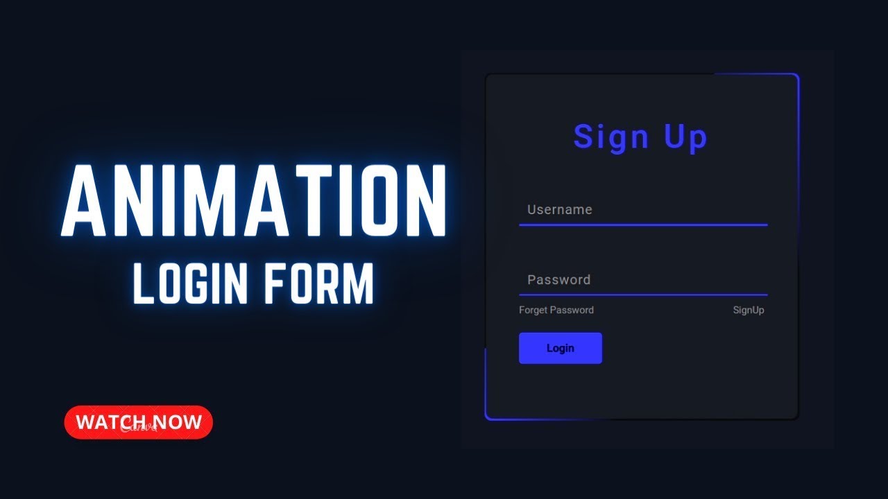 Animated Login Form With Source Code Using HTML & CSS | - YouTube